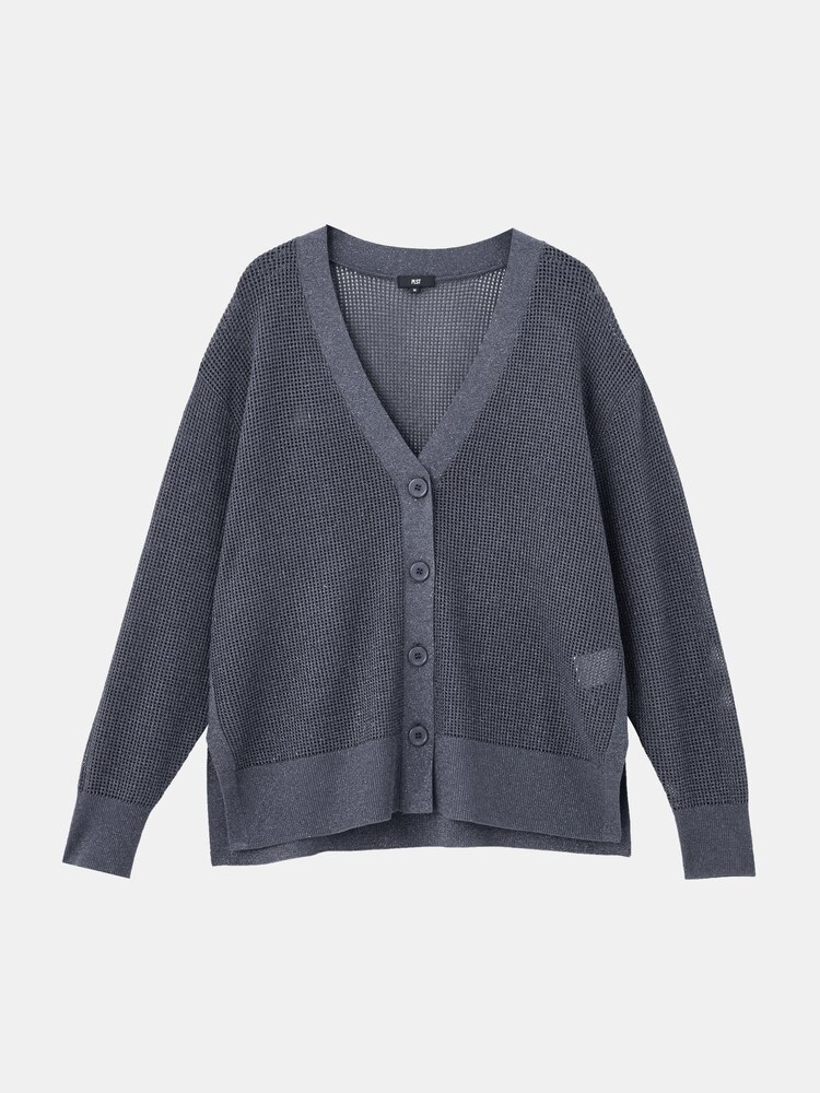 PLST(プラステ)公式 | ラメメッシュVネックカーディガン（長袖）