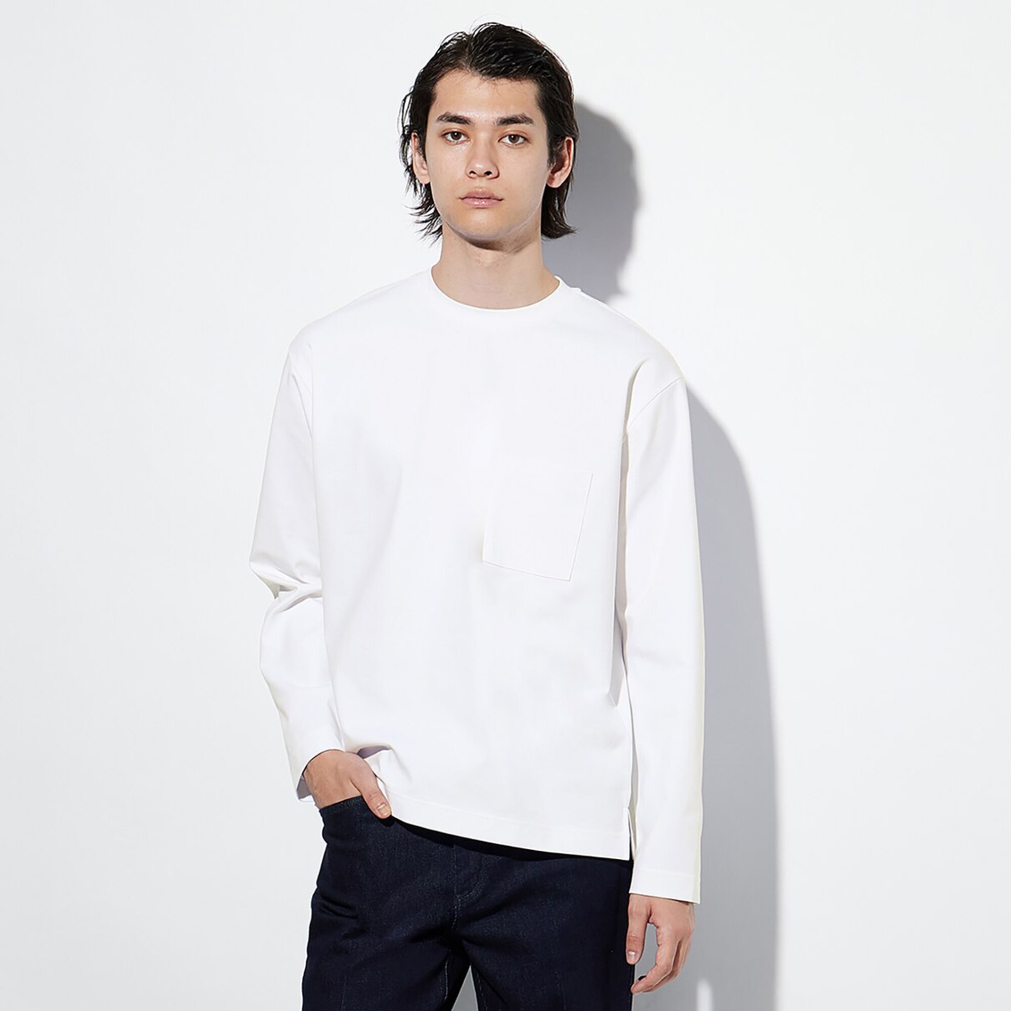 PLST(プラステ)公式 | ストレッチコットンブレンドポケットTシャツ（長袖）