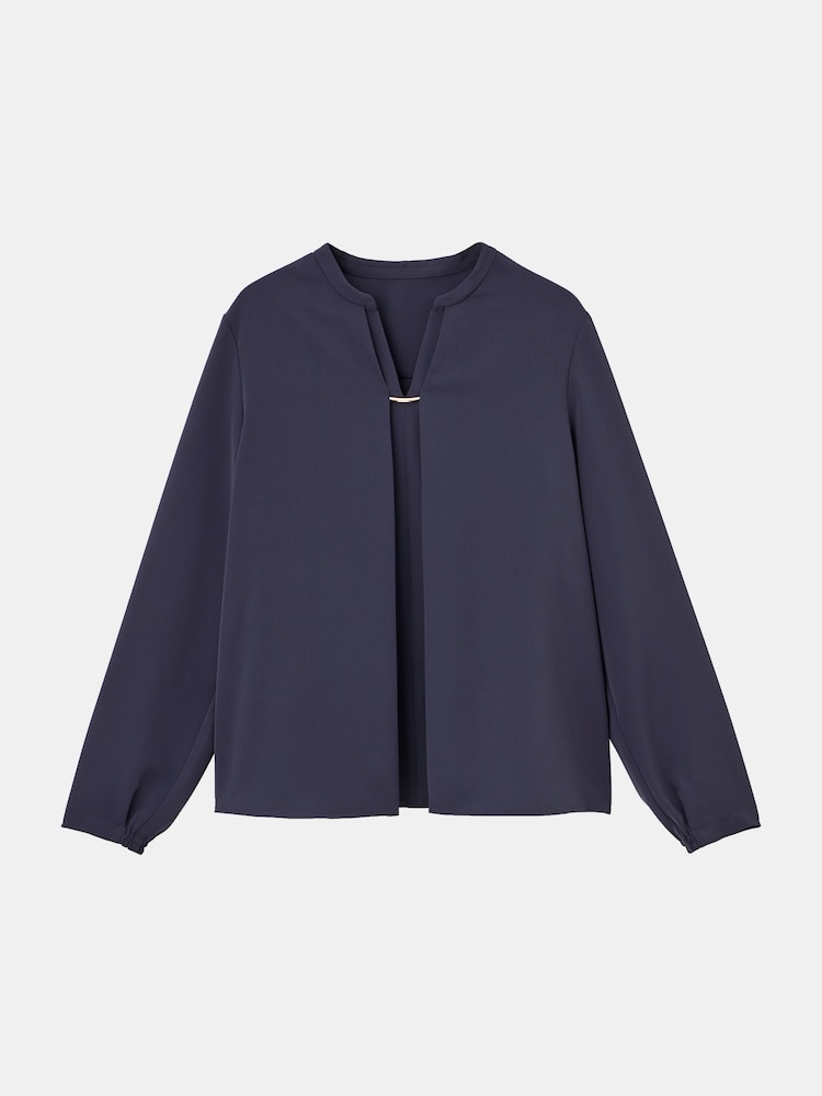 PLST(プラステ)公式 | UVカットVネックメタルパーツブラウス（長袖）