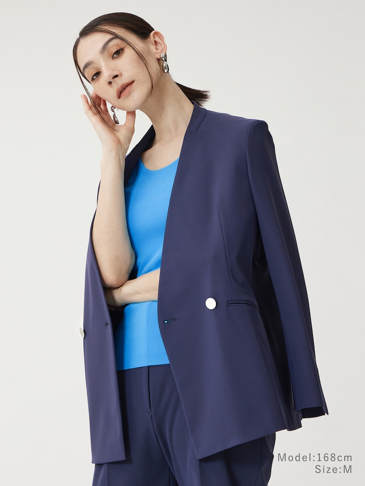 PLST(プラステ)公式 | 2025年春モデル ハイストレッチトリコットカラーレスダブルジャケット