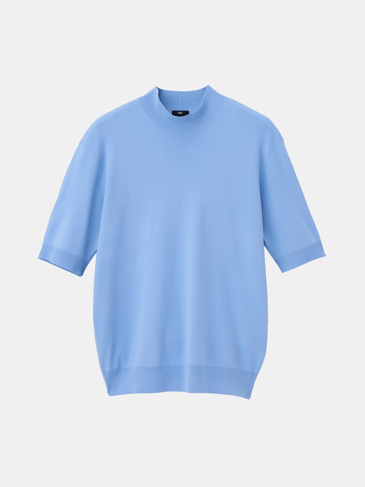 PLST(プラステ)公式 | UVカットレーヨンブレンドモックネックニットTシャツ（半袖）