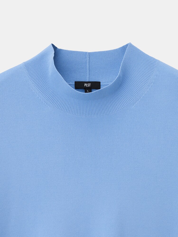 PLST(プラステ)公式 | UVカットレーヨンブレンドモックネックニットTシャツ（半袖）