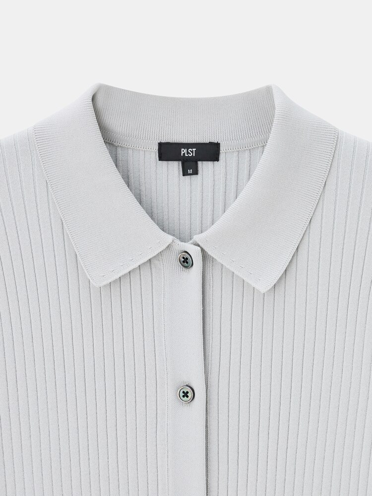 PLST(プラステ)公式 | UVカットレーヨンブレンド半袖ポロカーディガン